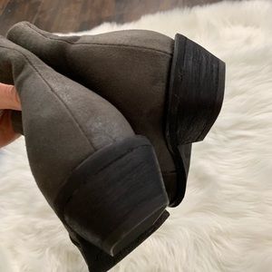 Antelope | Shoes | Antelope Grey Metallic Suede Booties Size 39 | Poshmark